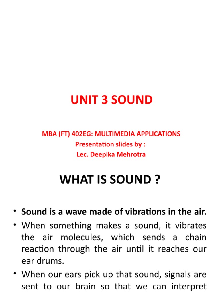 Sounds' Final Slide - PPSX | PDF | Sampling (Signal Processing) | Decibel