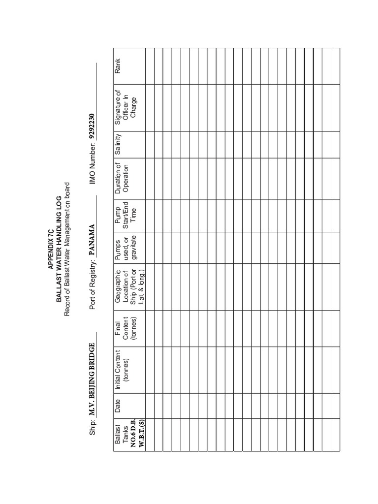 Appendix 7c BALLAST WATER | PDF