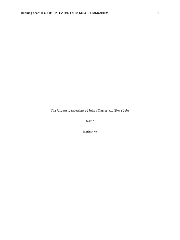 The Unique Leadership of Julius Caesar and Steve Jobs | PDF | Julius ...