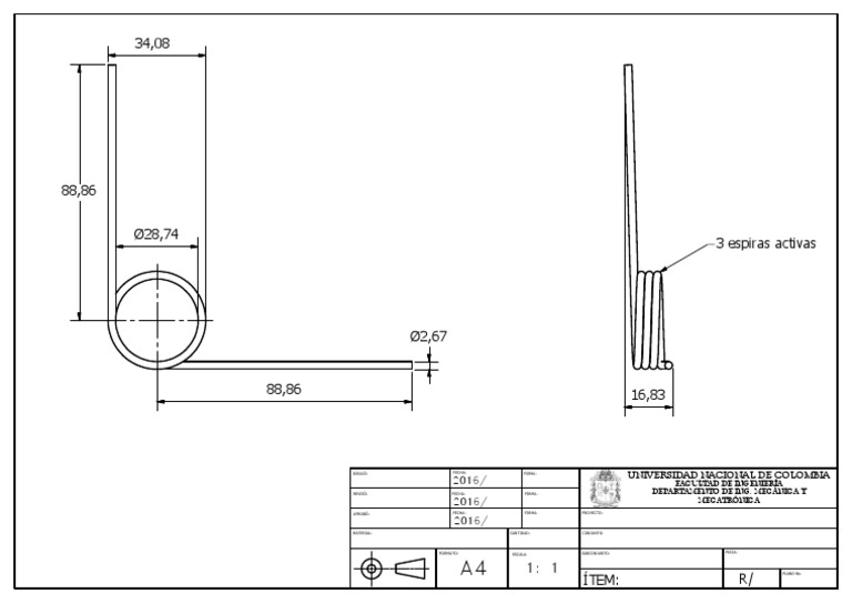 Plano de Ingeniería Mecánica UNAL | PDF