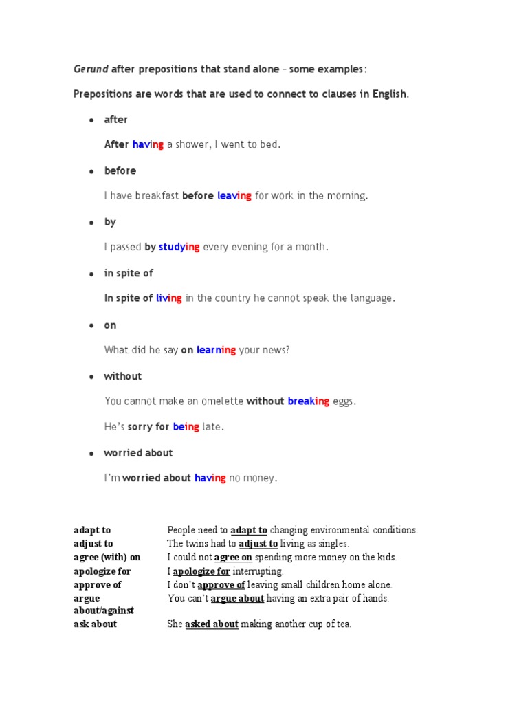 Gerund After Preposition | PDF