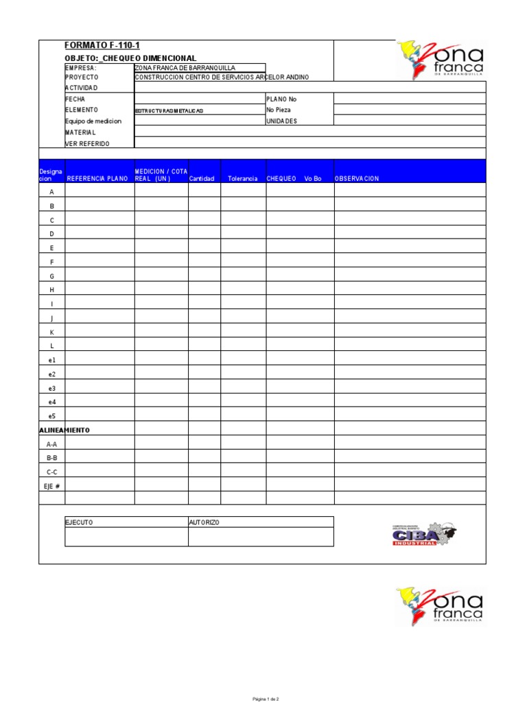 [TITULO]: Control dimensional y liberación de piezas metálicas para ...