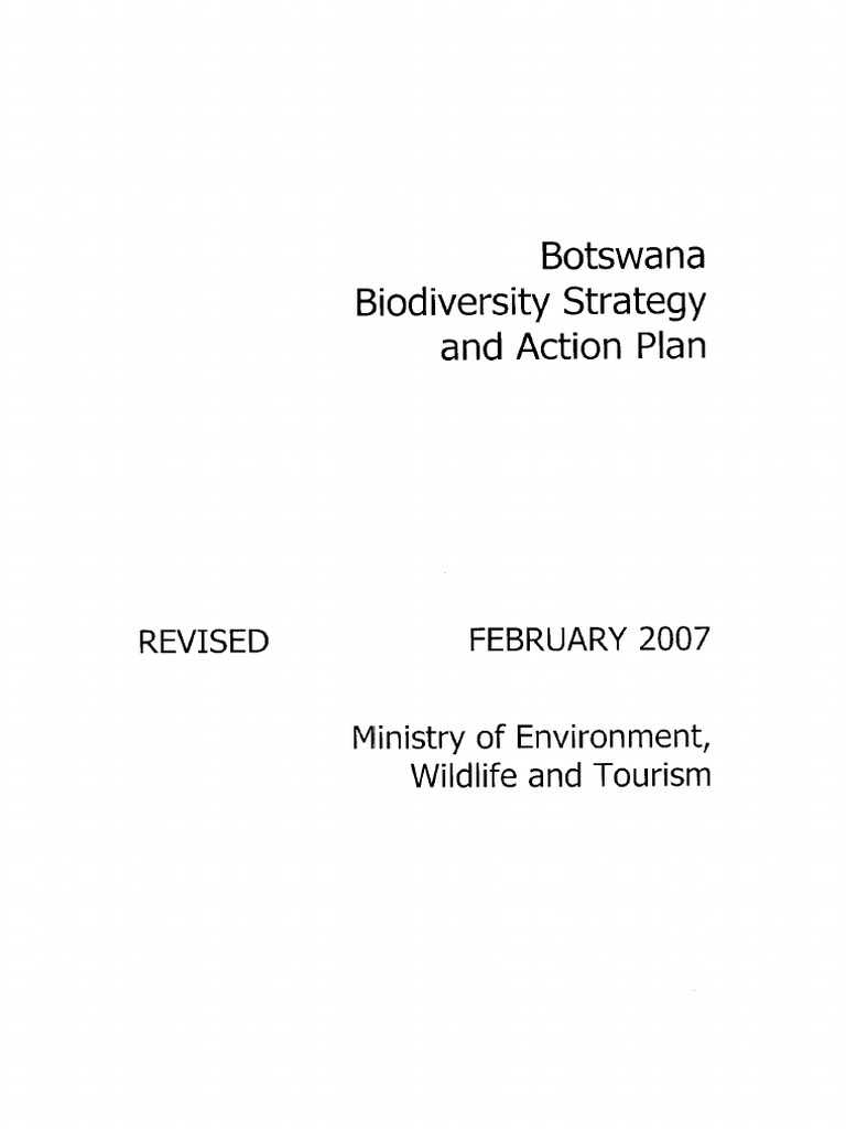 Revised National Biodiversity Strategy and Action Plan (2007) PDF | PDF ...