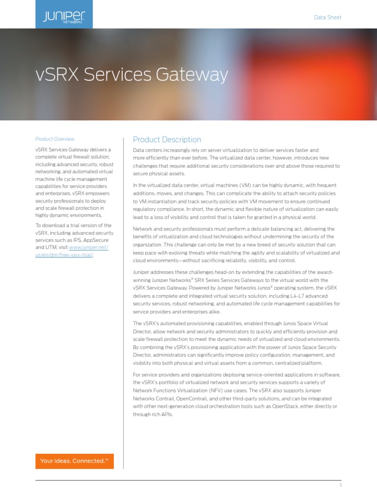 Juniper Firewall-vSRX Datasheet | PDF | Antivirus Software | Computer ...