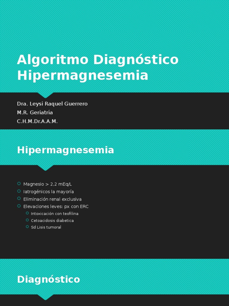 Diagnóstico y Manejo de Hipermagnesemia | PDF
