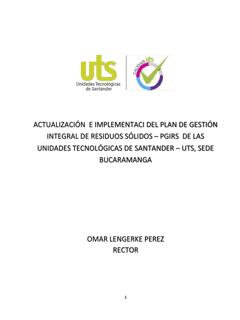 Ejemplo de La Aplicación de Un PGIRS PDF | PDF | Gestión de residuos | Residuos