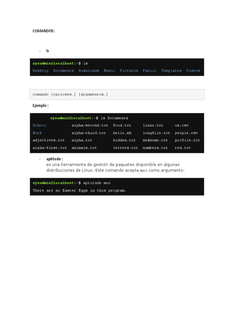 Comandos Linux | PDF | Expresión regular | Archivo de computadora