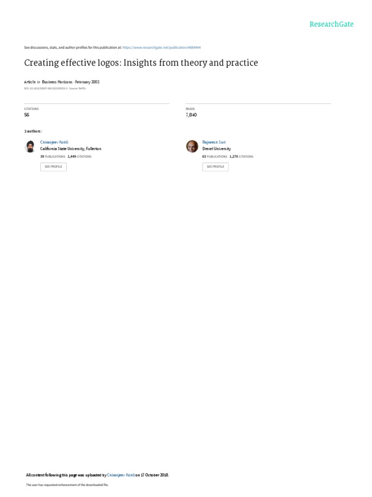 Creating Effective LogosInsightsFromTheoryandPractice | PDF | Logos | Brand