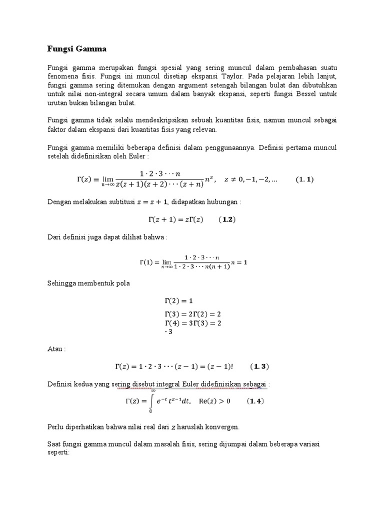 Fungsi Gamma | PDF