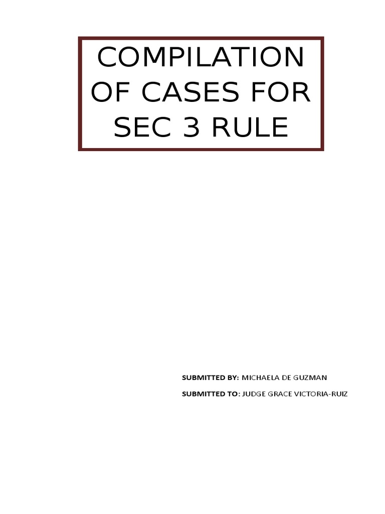 Compilation of Cases For Sec 3 Rule 131 (A-KK) : Submitted By: Michaela ...