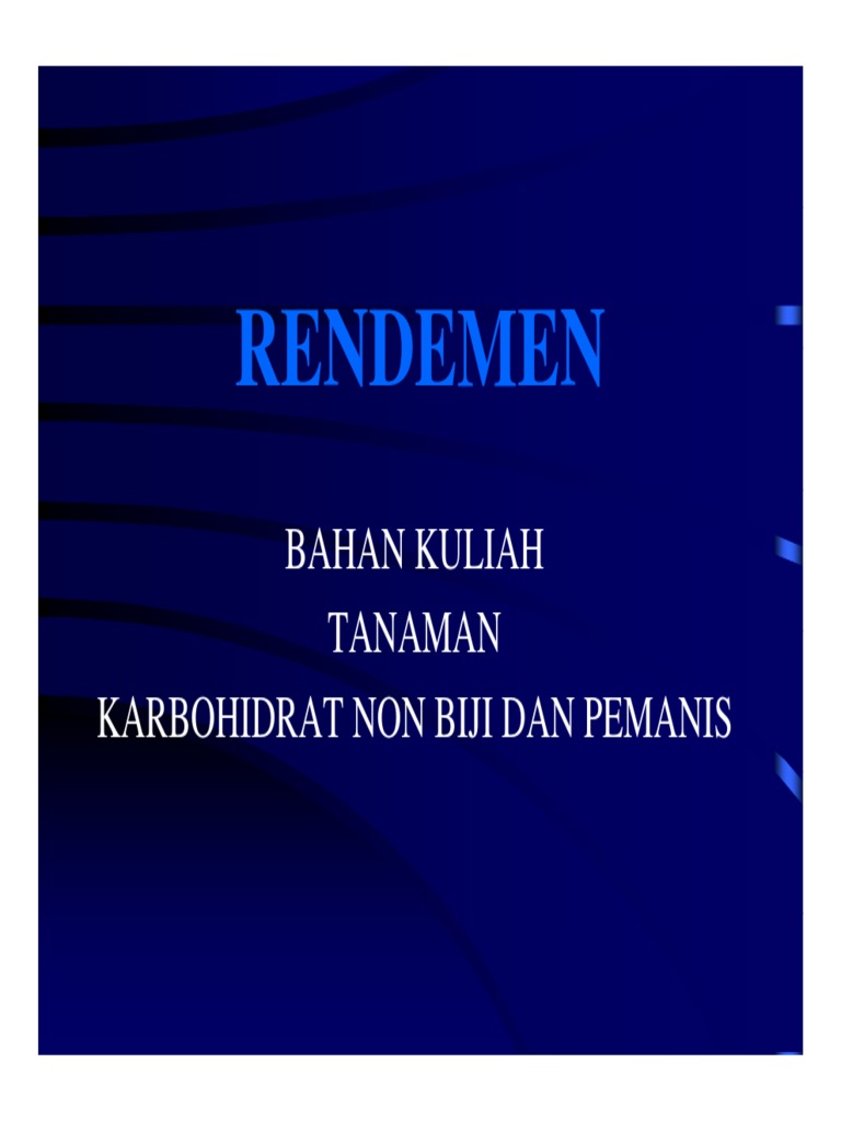 Rendemen | PDF