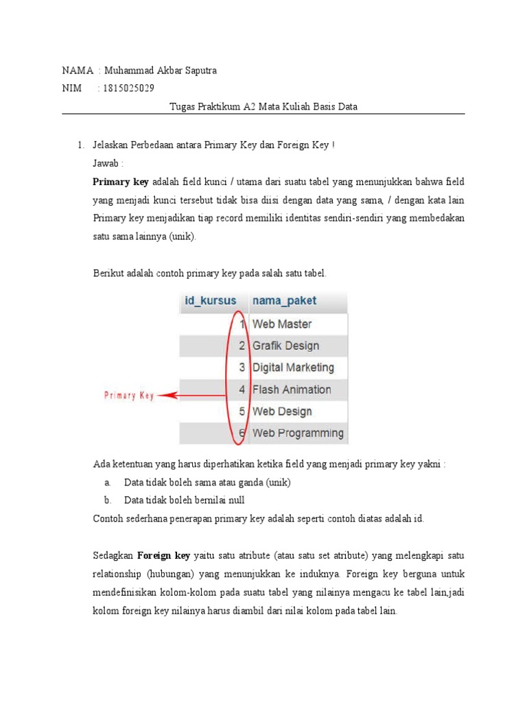 Relasi dan Kunci dalam Basis Data | PDF