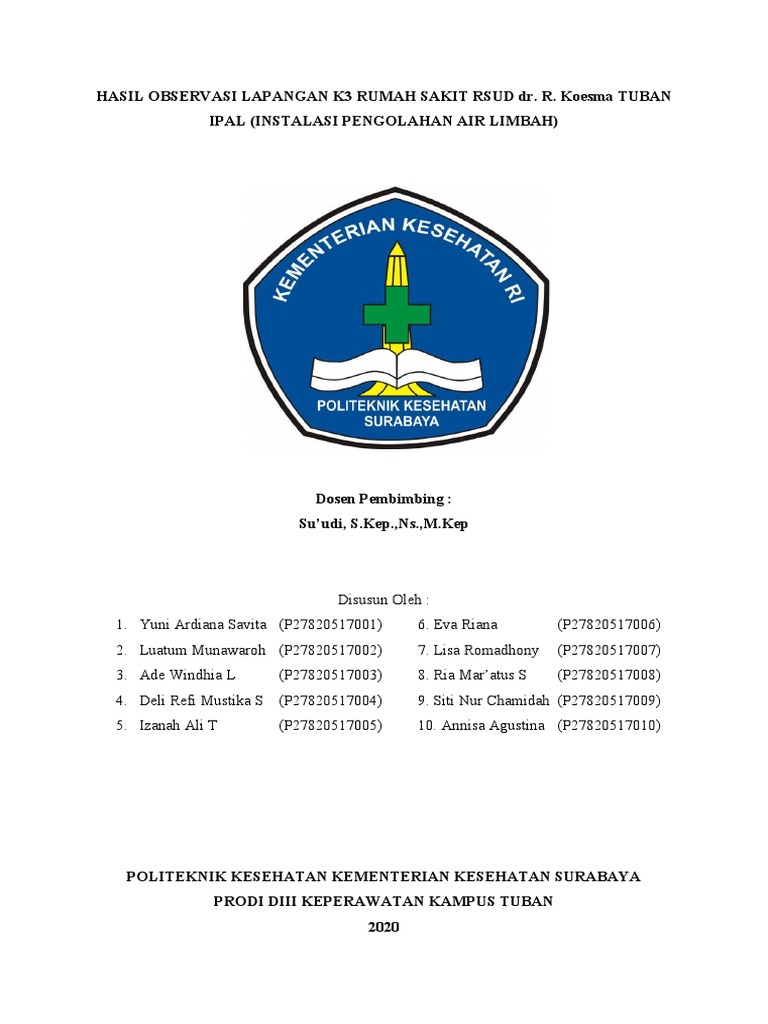 Hasil Observasi Lapangan K3 Rumah Sakit Baru | PDF | Kesehatan Holistik | Sains & Matematika