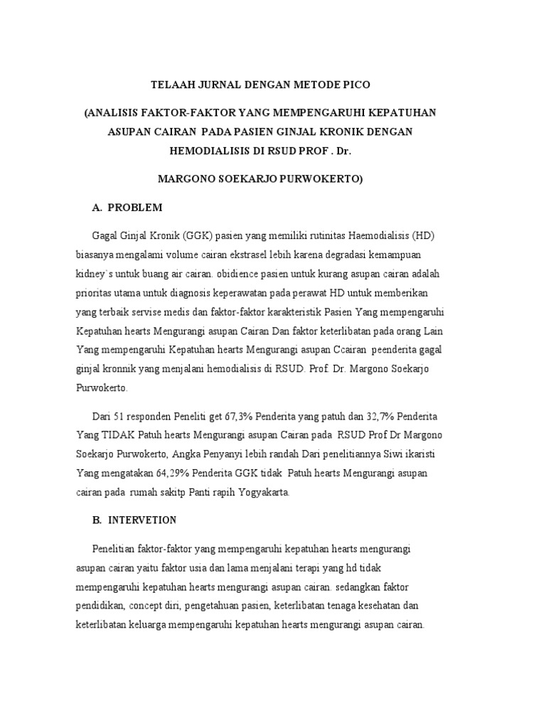 Telaah Jurnal Dengan Metode Pico | PDF