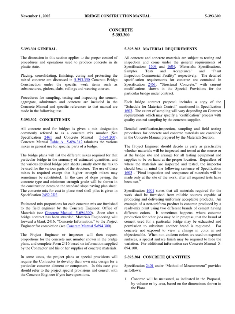 Chapter 300 | PDF | Specification (Technical Standard) | Concrete