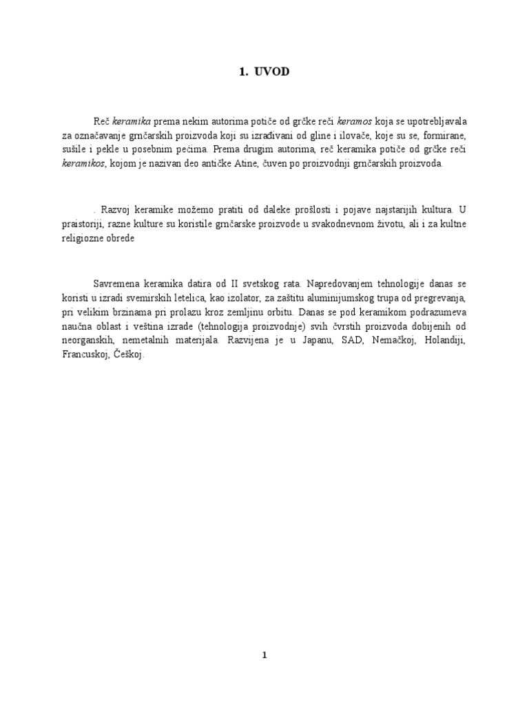 Tehnoloski Sistem Za Proizvodnju Keramike | PDF