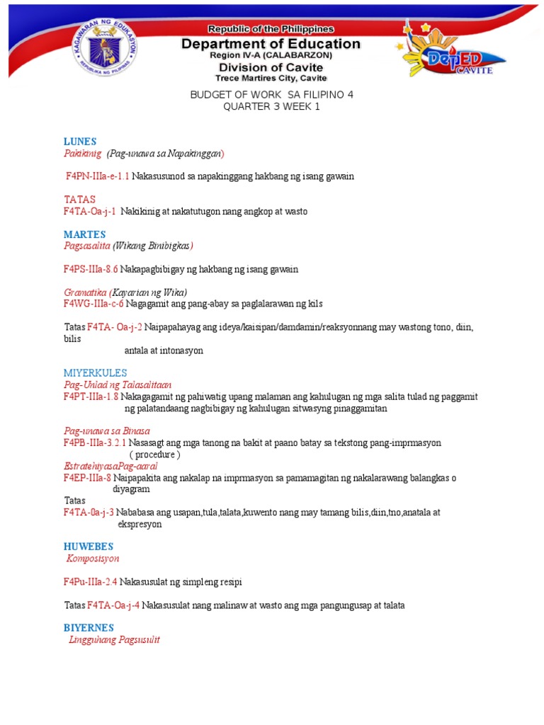 Bow Filipino Q3 W1 | PDF