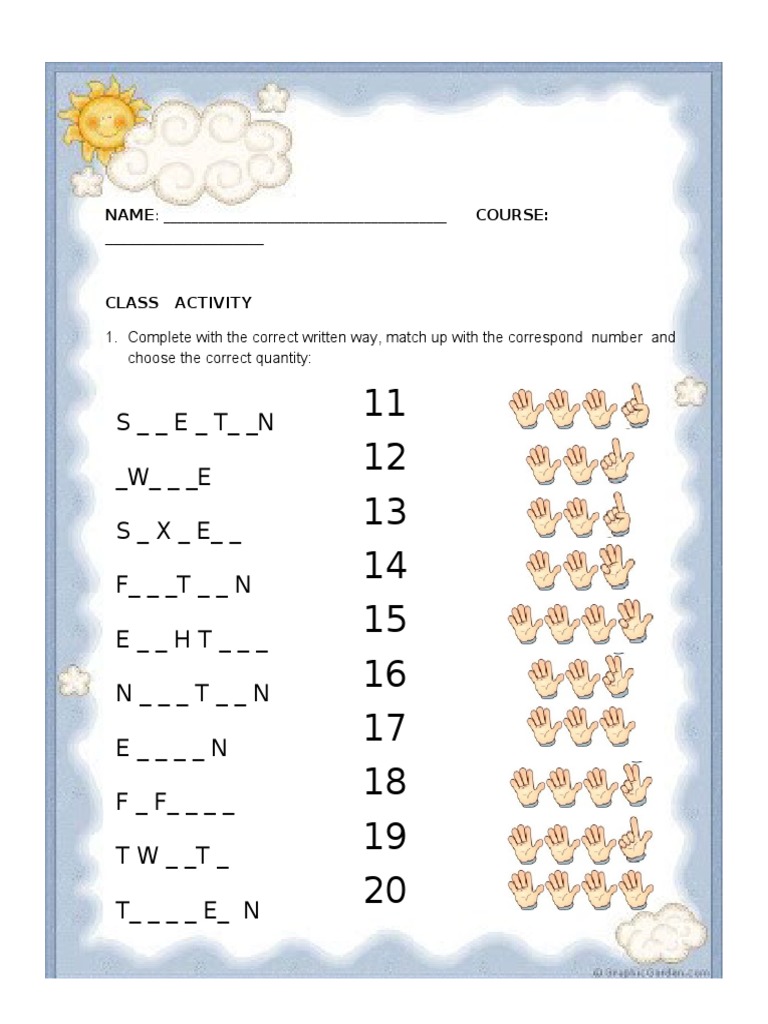 Practice 1 Numbers 1 To 20 | PDF