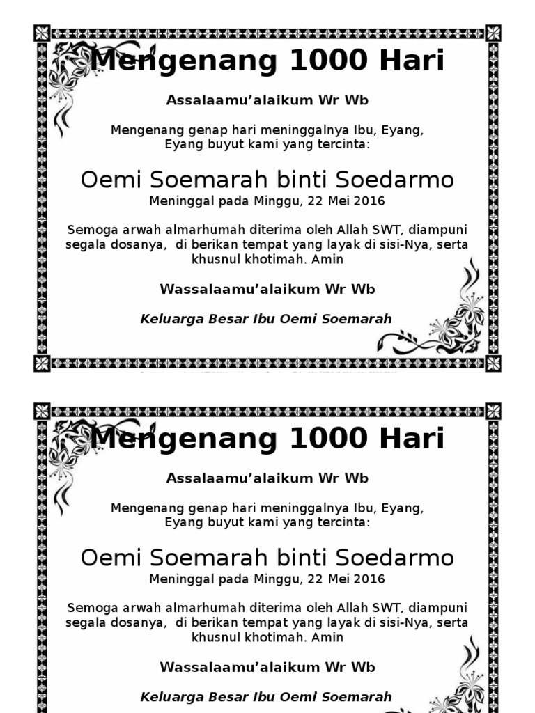 Mengenang 1000 Hari | PDF