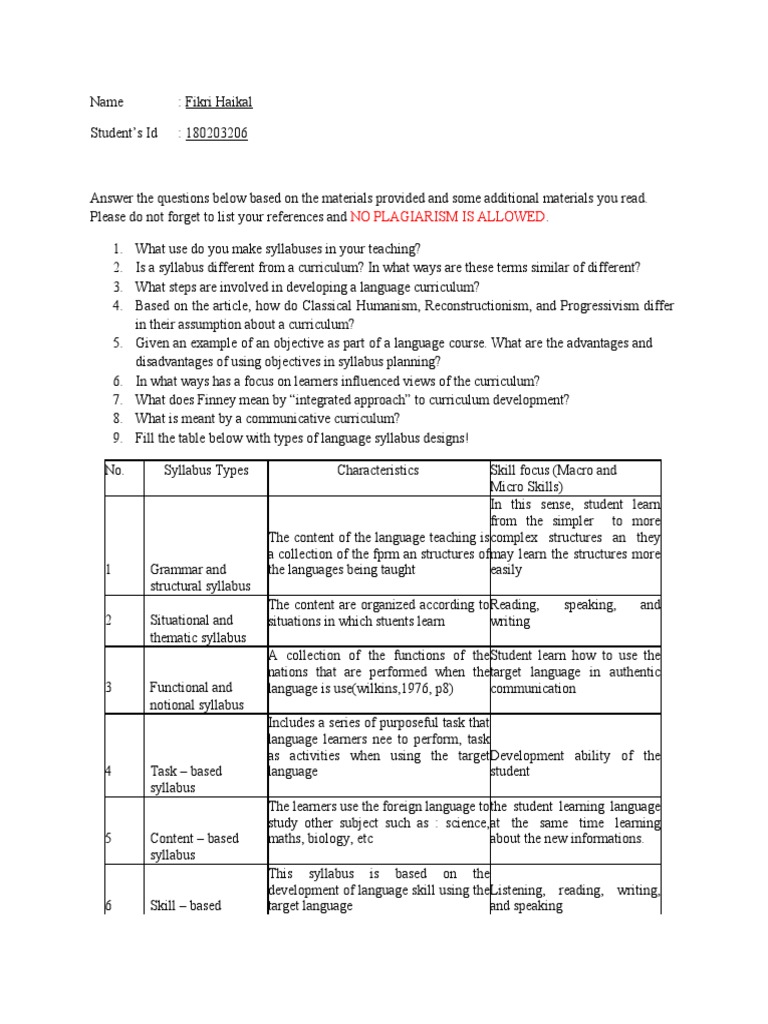 Task Curiculum Pdf Curriculum Educational Assessment