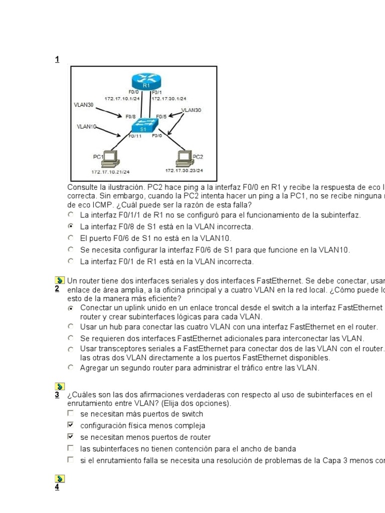 Examen 6 Ccna3 | PDF | Enrutador (Computación) | Conmutador de red