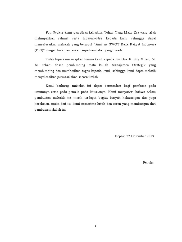 SEJARAH DAN VISI MISI BANK RAKYAT INDONESIA | PDF