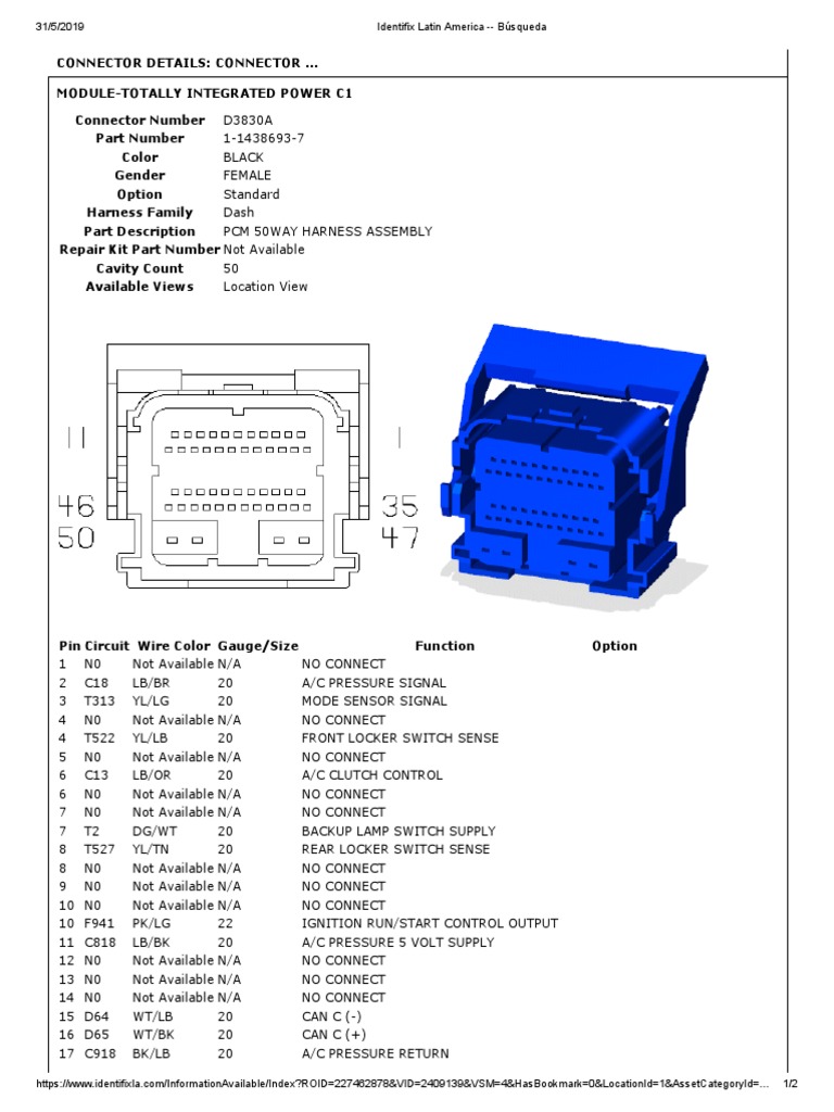 Tipm C1 | PDF | Electrical Connector | Automotive Technologies