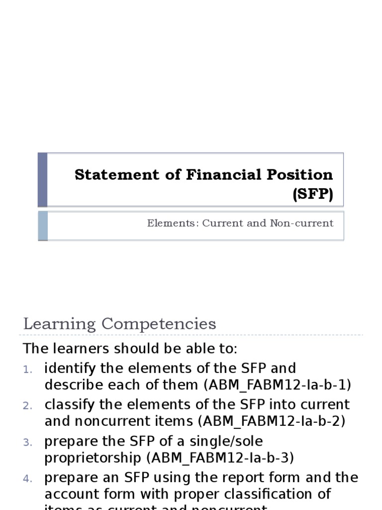 Understanding Statement of Financial Position | PDF | Balance Sheet ...