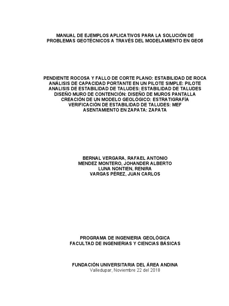 Proyecto de Geotecnia | PDF | Método de elementos finitos | Fricción