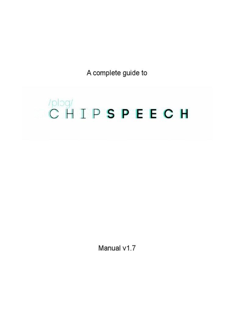 Chipspeech Guide | PDF | Synthesizer | Speech Synthesis
