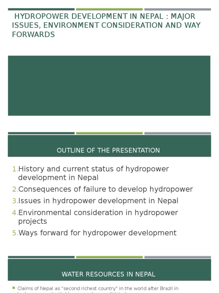 Hydropower Development in Nepal: Major Issues, Environment ...