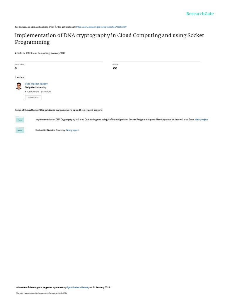 DNA Cryptography in Cloud Computing | PDF | Art