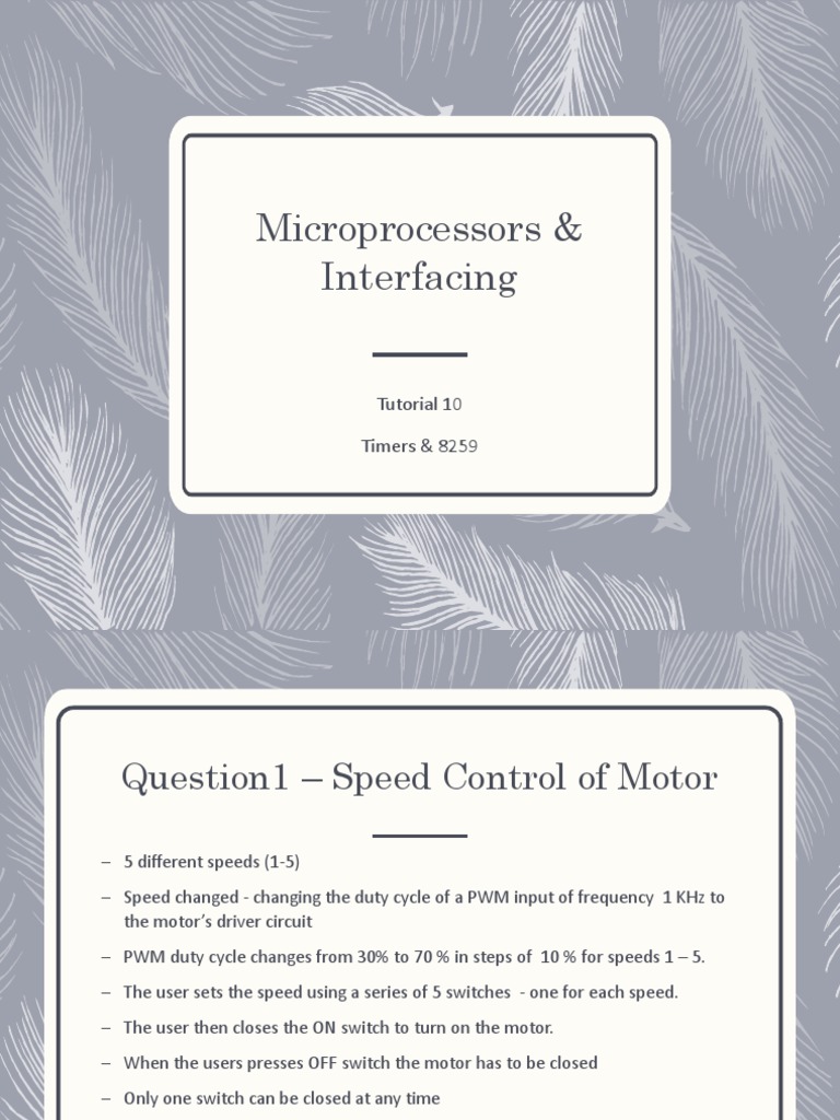 Microprocessors & Interfacing: Tutorial 10 Timers & 8259 | PDF | Digital Electronics ...
