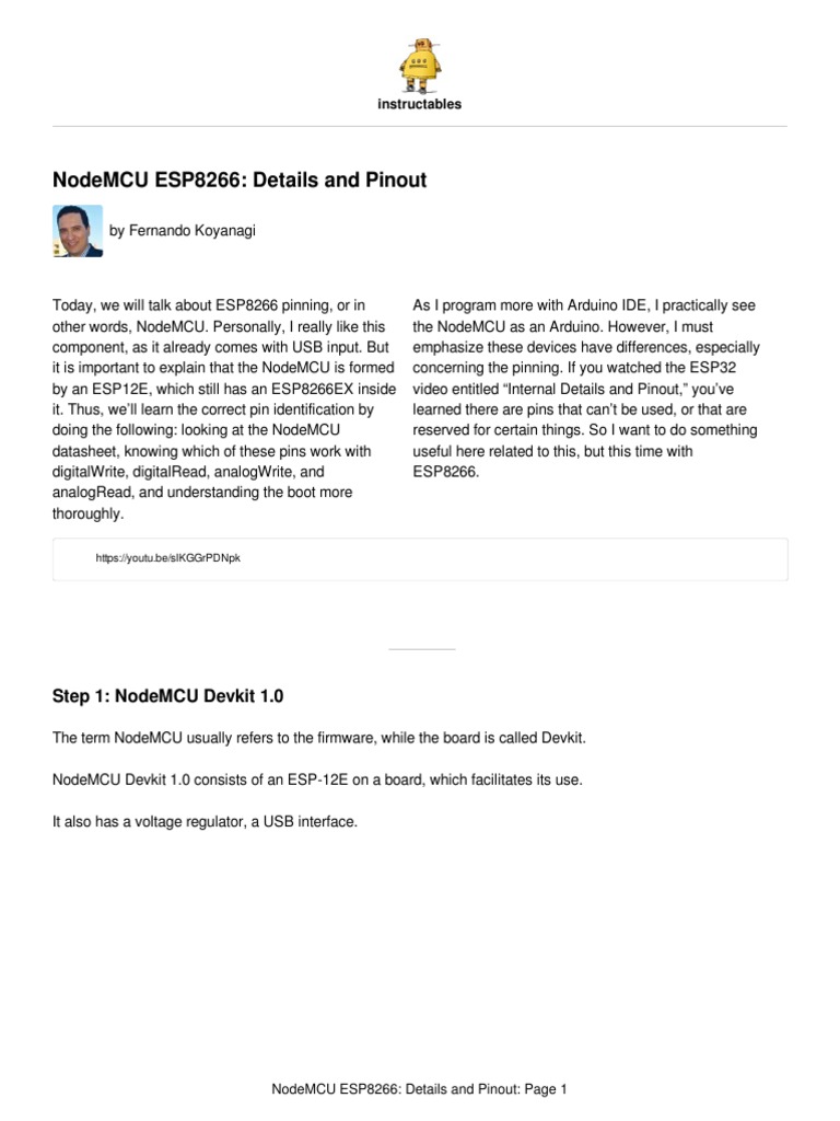 NodeMCU ESP8266 | PDF | Arduino | Office Equipment