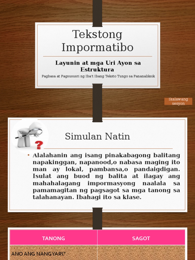 Tekstong Impormatibo | PDF