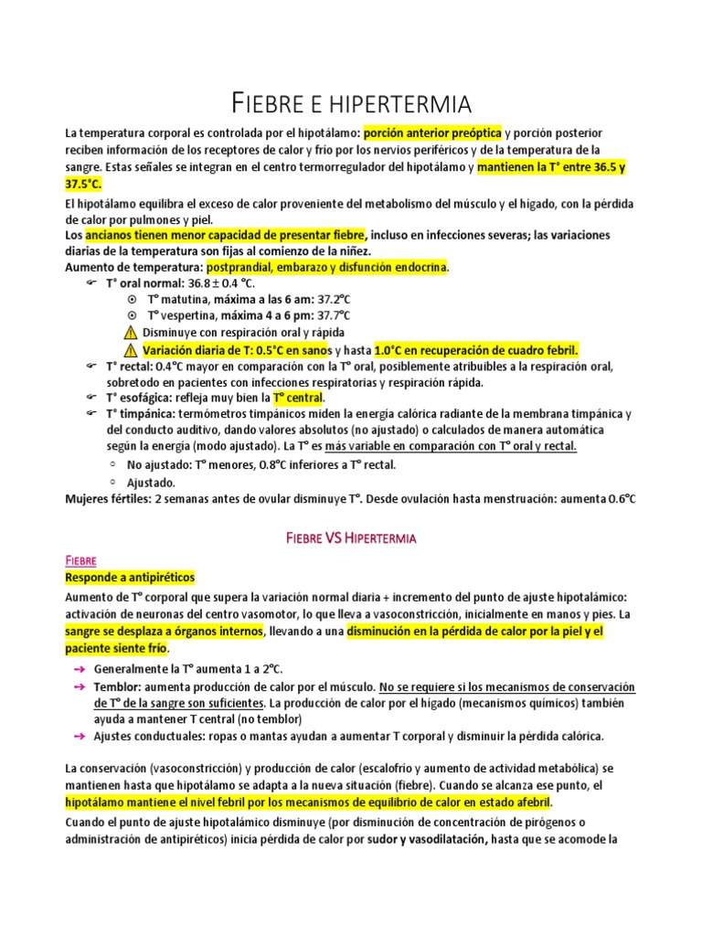 Fiebre e Hipertermia PDF | PDF | Fiebre | Droga anti-inflamatoria libre de esteroides