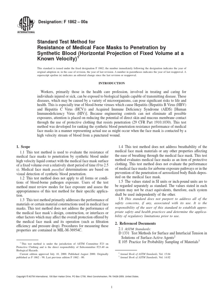 F 1862 PDF | PDF | Hiv/Aids | Personal Protective Equipment