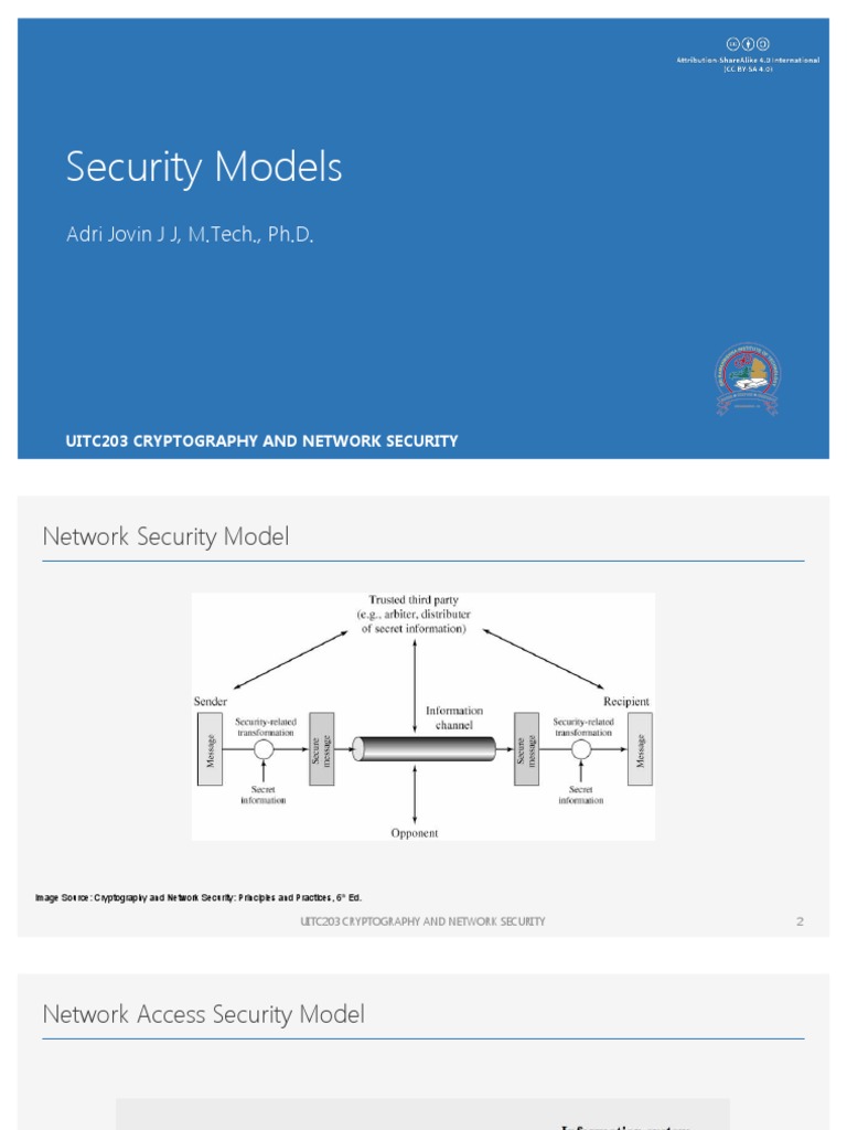 Security Models: Adri Jovin J J, M.Tech., PH.D | PDF