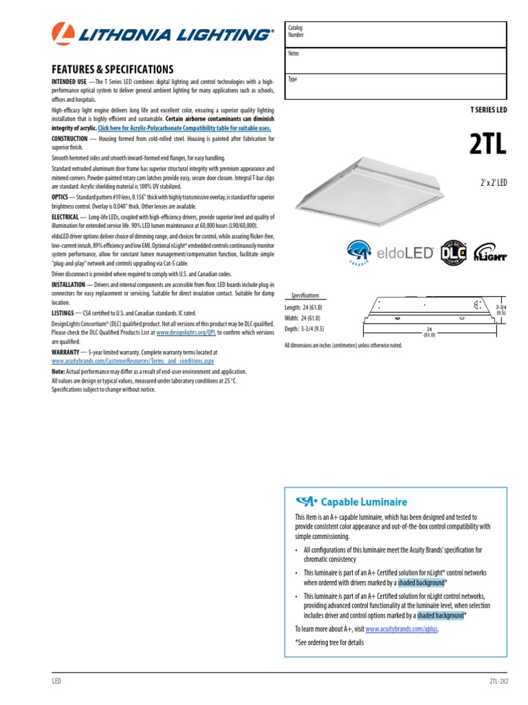 2tled 2x2 PDF | PDF | Lighting | Specification (Technical Standard)