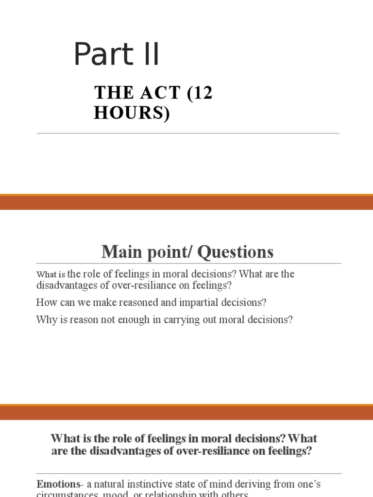 The Act | PDF | Reason | Feeling