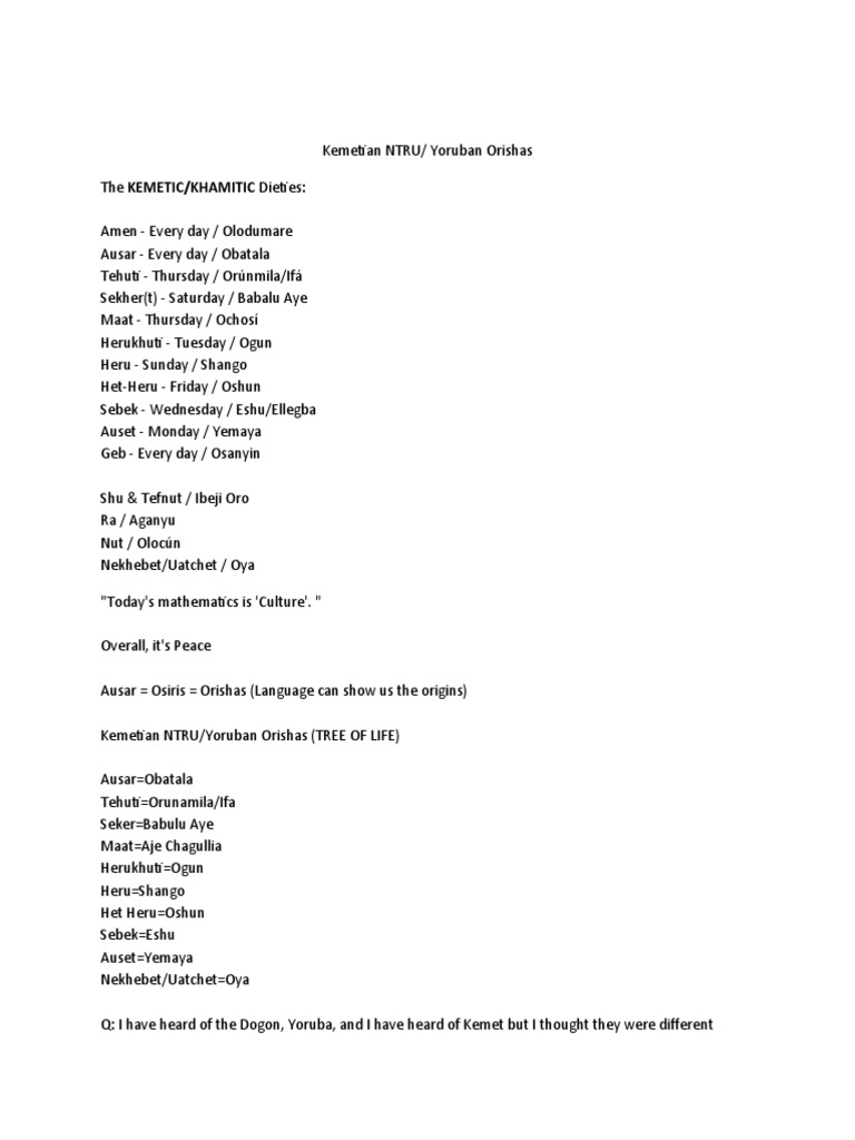 Orisha Info | PDF | Haitian Vodou