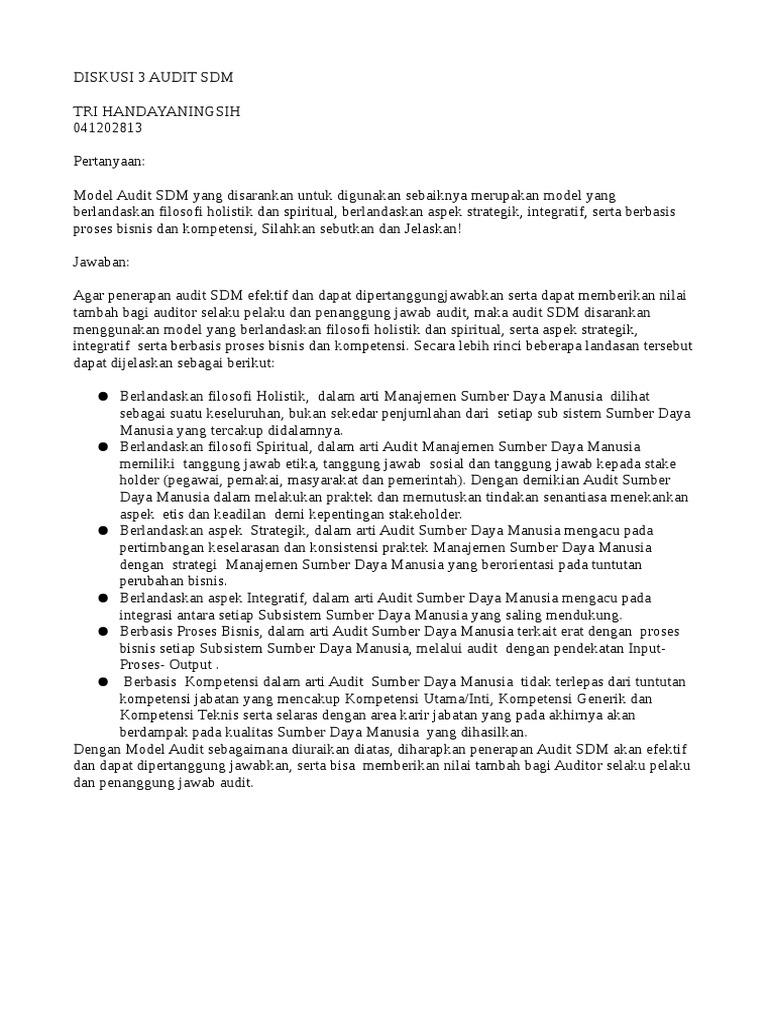 Diskusi 3 Audit SDM | PDF