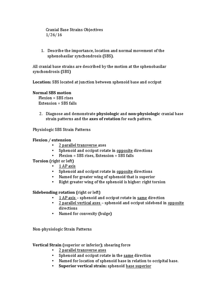 Cranial Base Strain Patterns Overview | PDF | Skull | Deformation ...