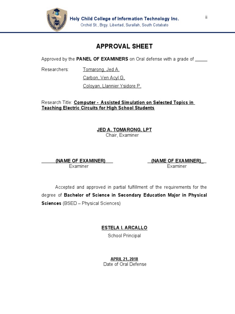 2 - Approval Sheet-Dedication-Acknowledgement-Table of Contents | PDF ...