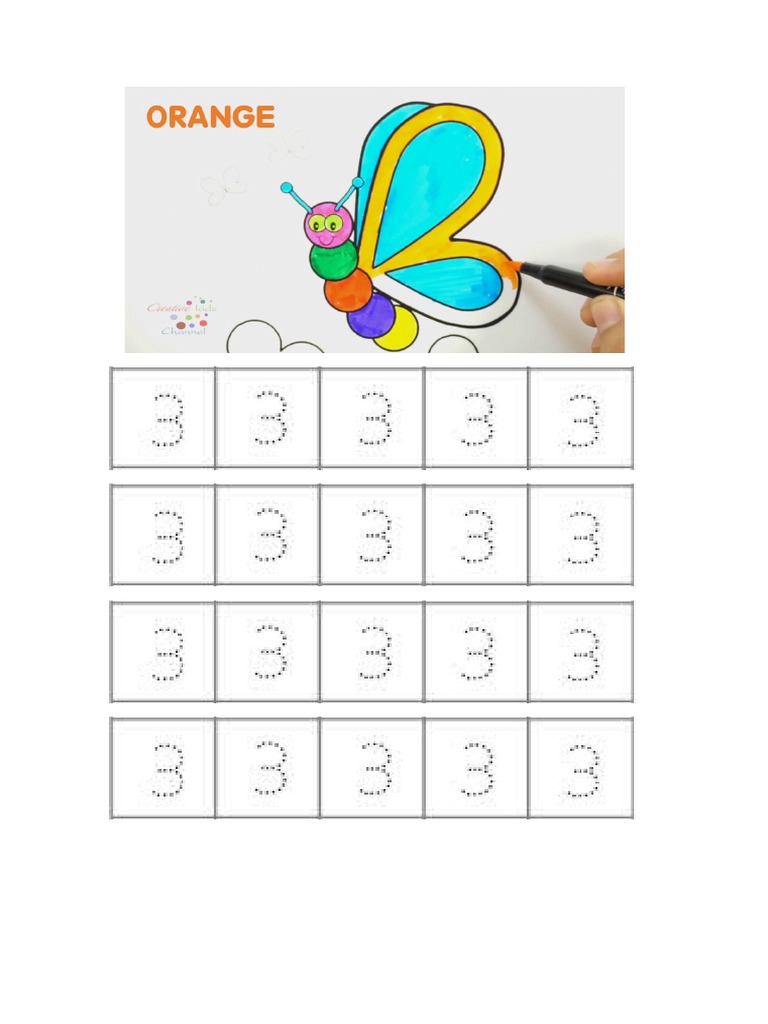 Tracing Angka Tiga | PDF