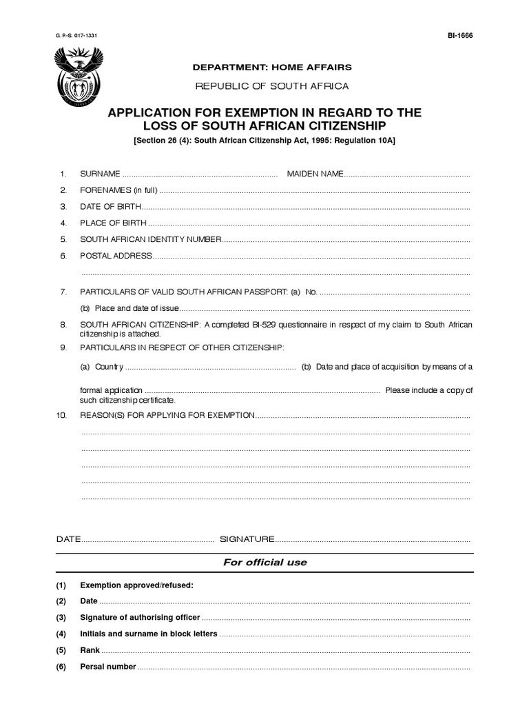BI-1666 Exemption Loss SAC | PDF | Government Information ...
