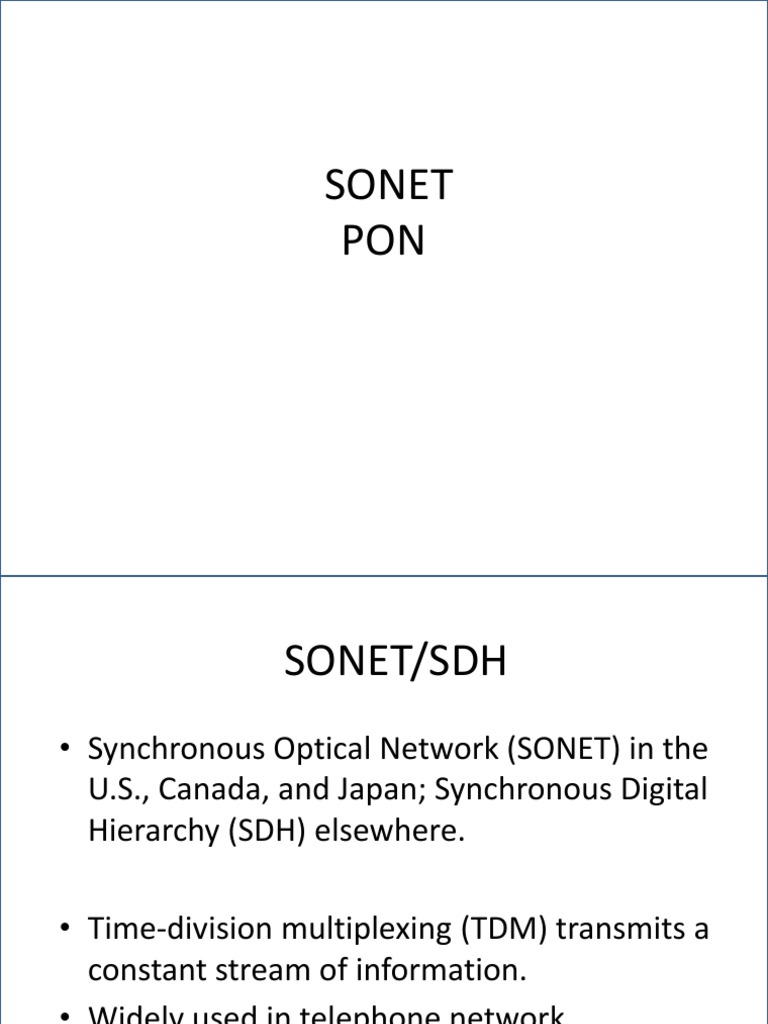 Sonet | PDF | Computer Network | Data Transmission