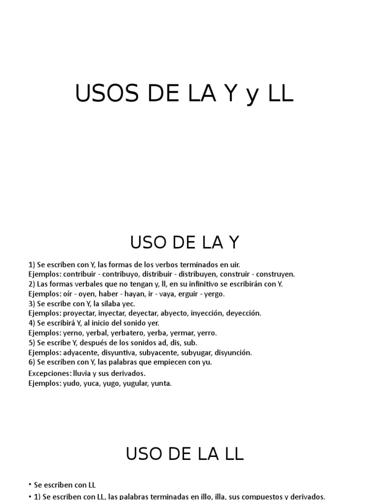 USOS DE LA Y y LL | PDF