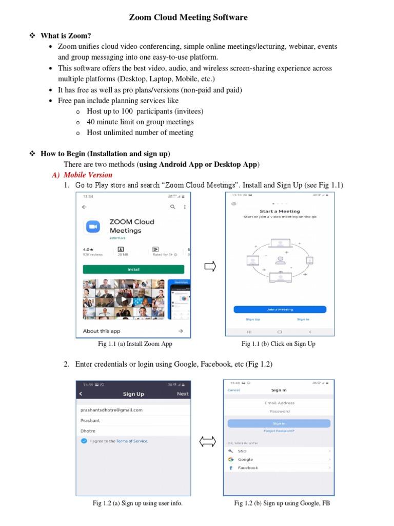 Zoom Cloud Meeting Software - Step by Step | PDF