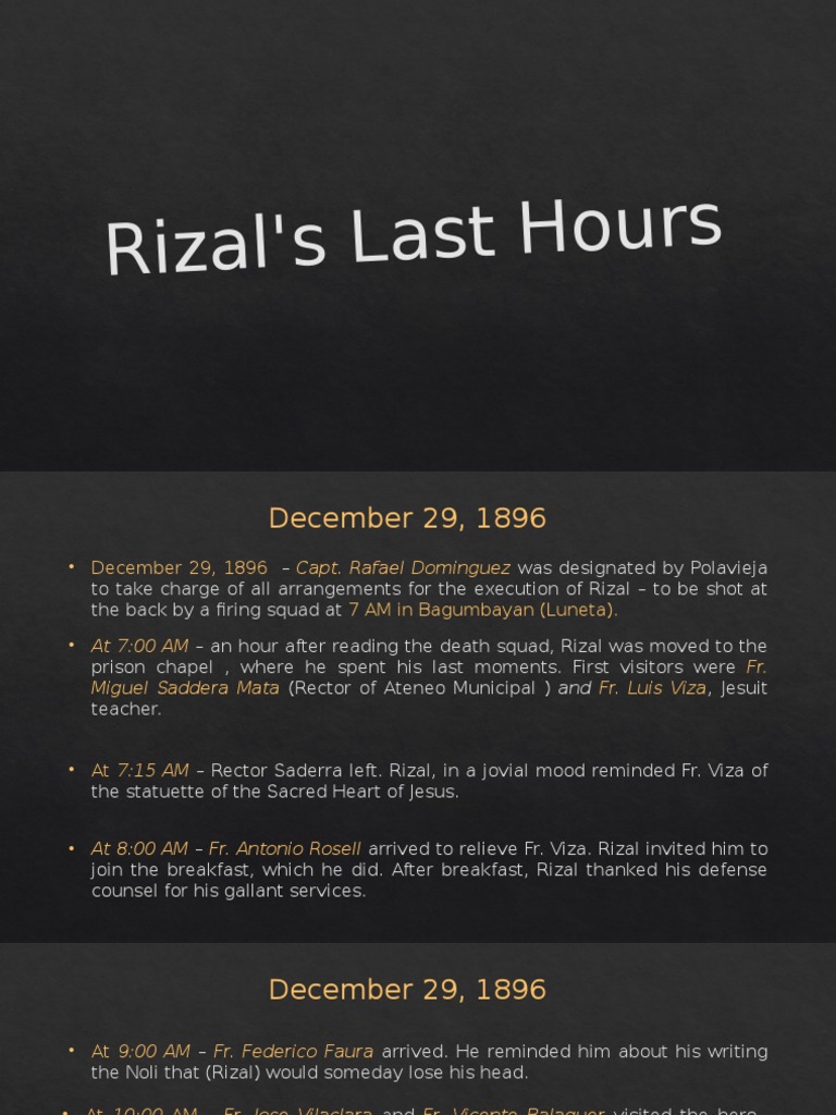 Rizal's Last Hours | PDF